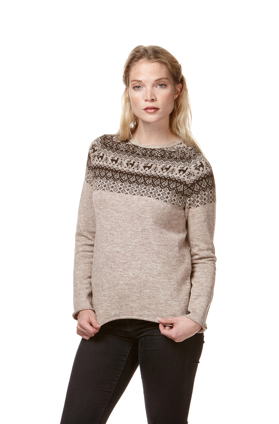 Norweger Pullover Damen Alpaka